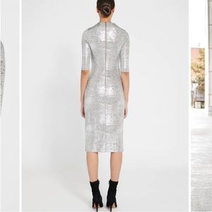 Alice + Olivia | Dresses | Alice And Olivia Nwt Bodycon Silver Metallic ...